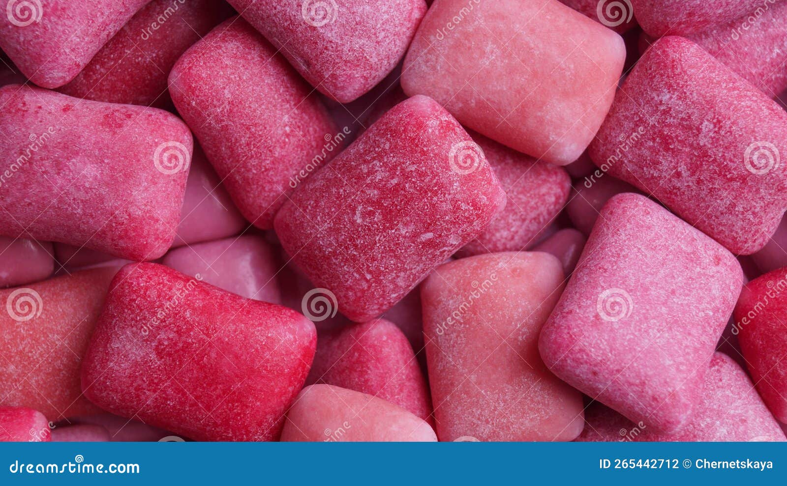 Many Pink Chewing Gums As Background, Top View Stock Photo - Image of ...
