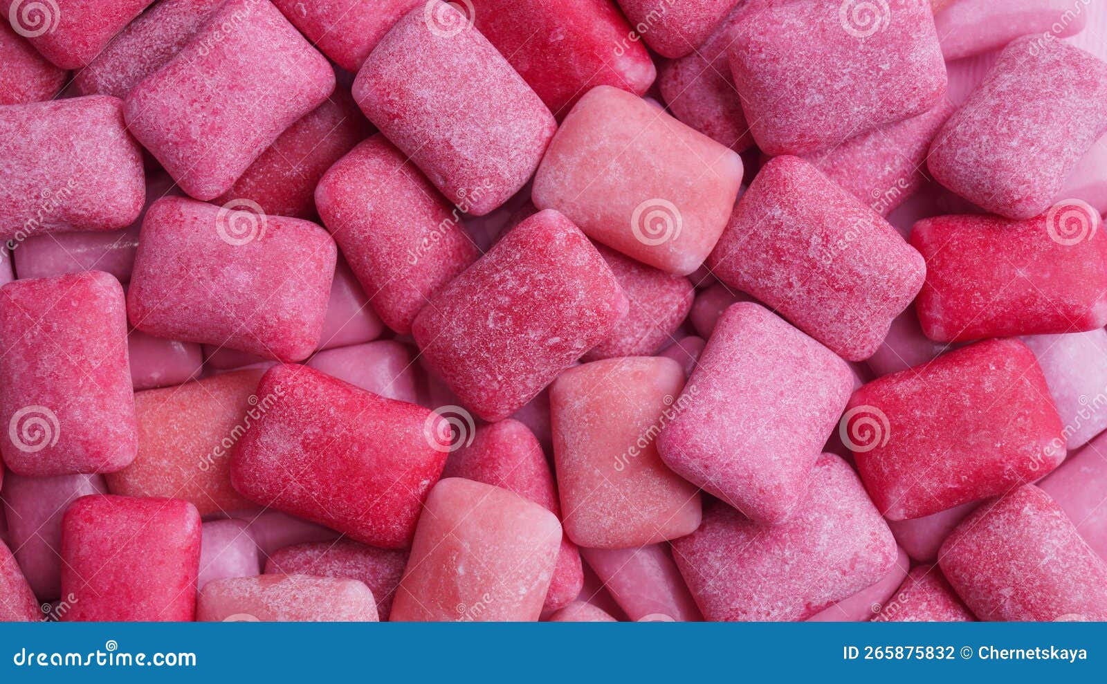 Many Pink Chewing Gums As Background, Top View Stock Photo - Image of ...