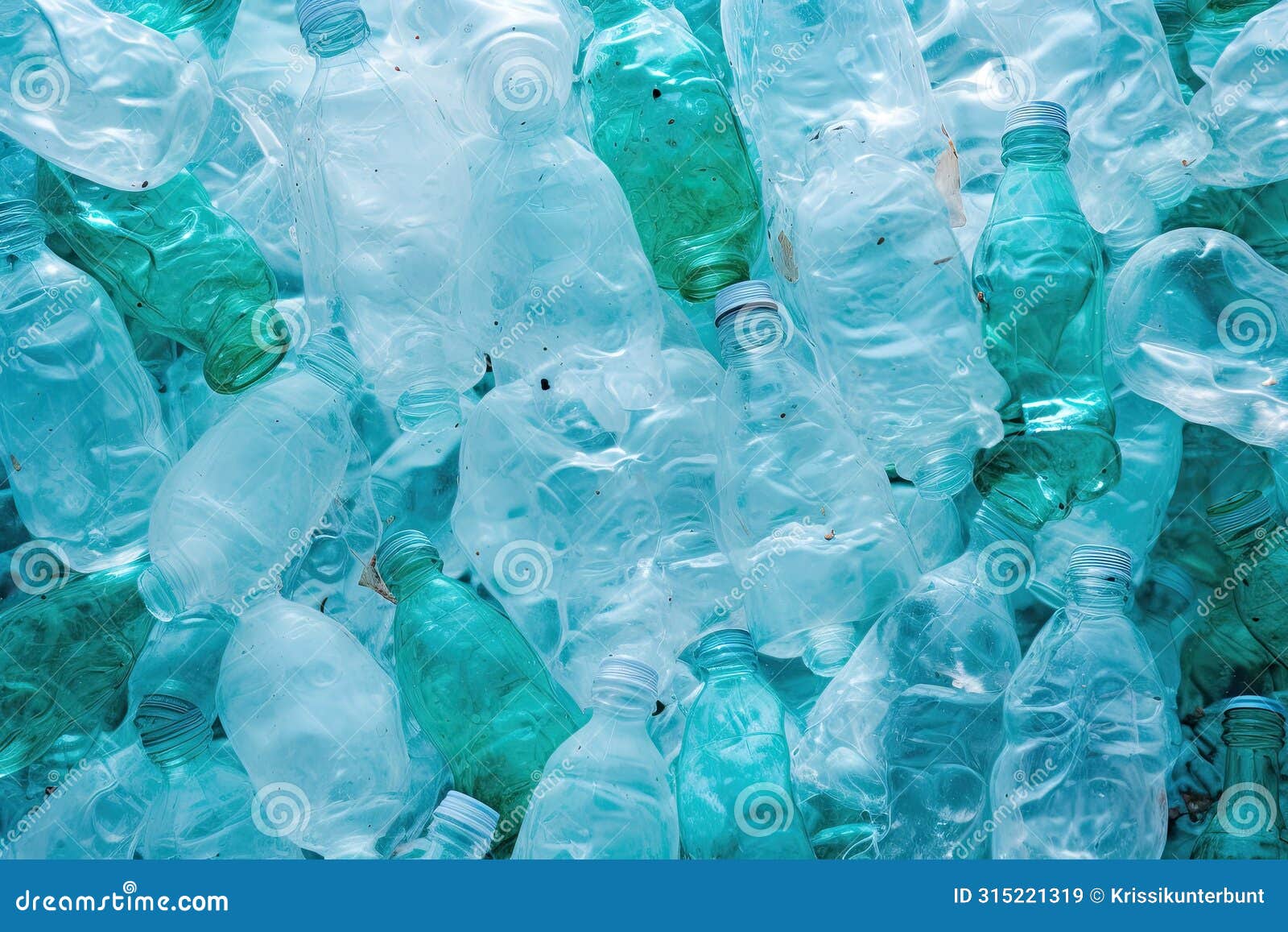 Many Plastic Bottles Waste Environmental Pollution AI Generated Stock ...