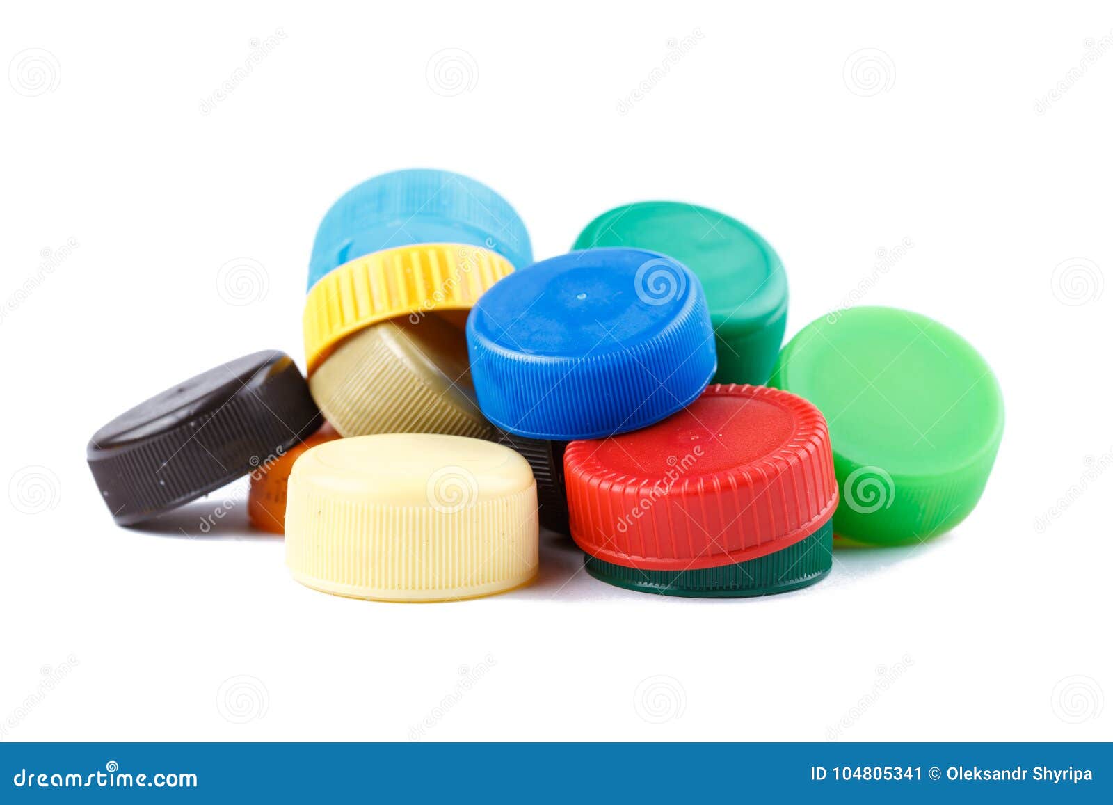 Many Plastic Covers of Different Colors Stock Image - Image of closeup ...