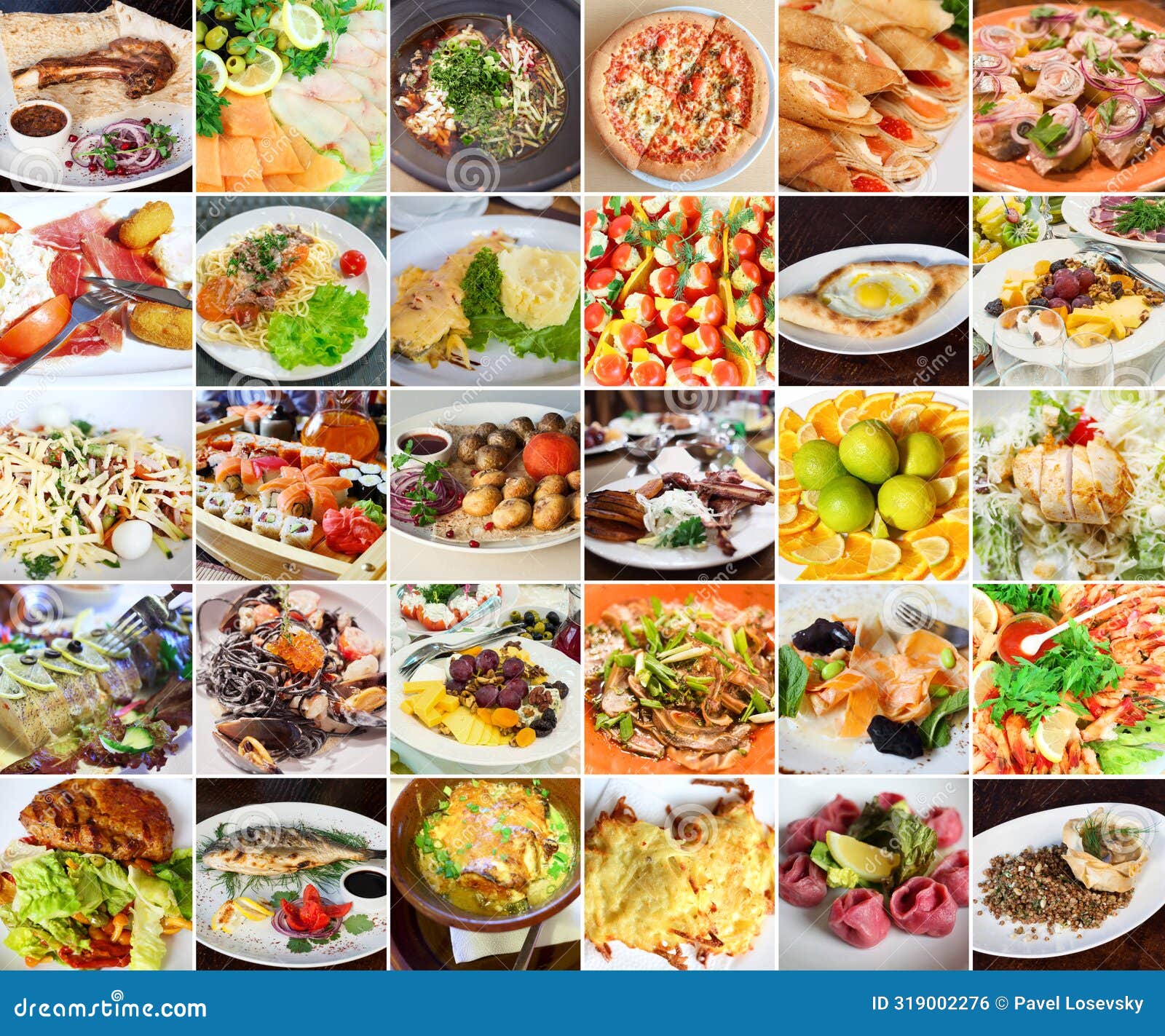 Numerous Plates with Various Appetizing Food, Stock Photo - Image of ...