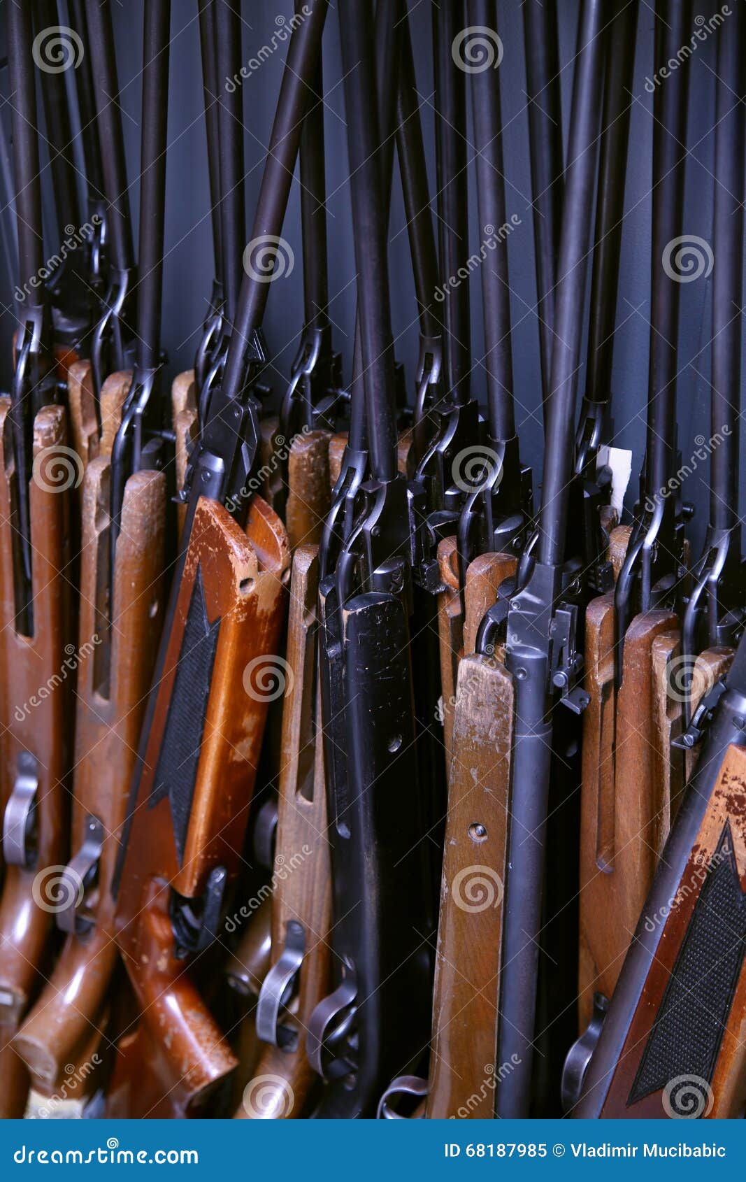 Many Pneumatic Air Rifle on Training Stock Image - Image of target ...