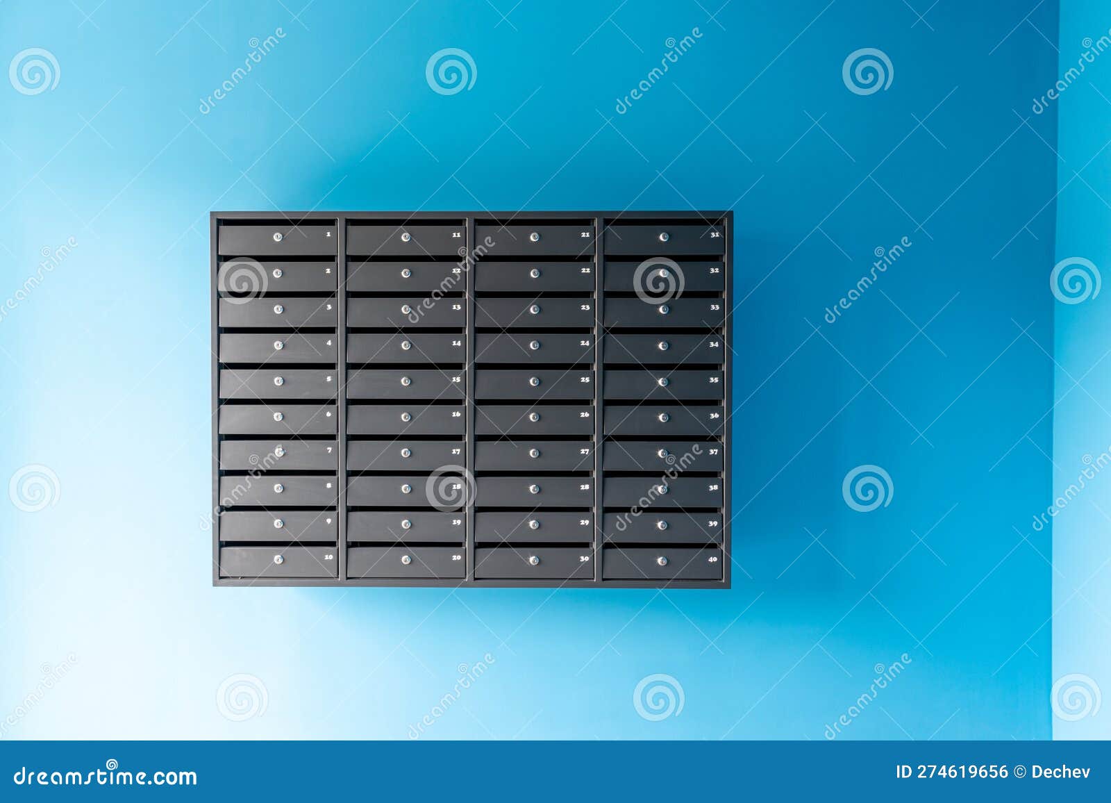 Many Post Boxes in Modern Apartment Building. Postage Boxes in an ...