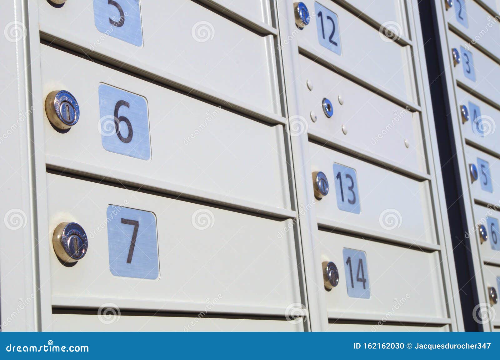 Mailbox Postage Locker Shipping Post Boxes Array Stock Photo - Image of ...