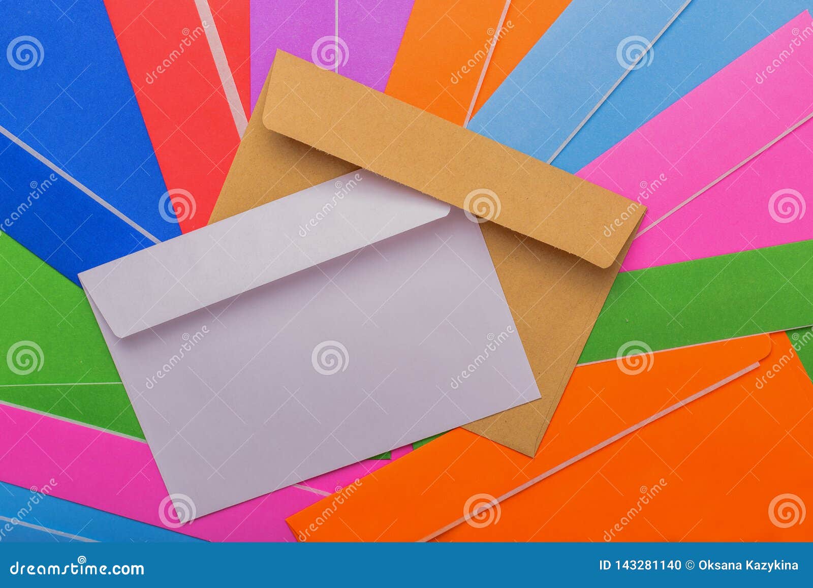 Many Postal Color Envelopes.Background Beautiful Envelopes for ...