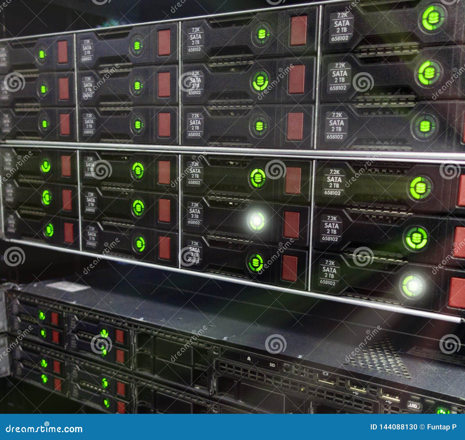 Many Powerful Servers Running in the Data Center Server Room. Disk ... Many Powerful Servers Running in the Data Center Server Room. Disk ...