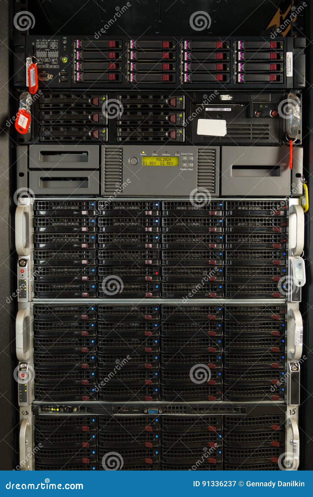 Many Powerful Servers Running in the Data Center Server Room Stock ...