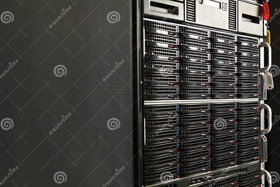 Many Powerful Servers Running in the Data Center Server Room Stock ...