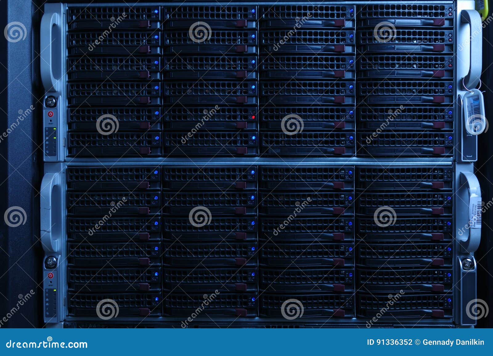 Many Powerful Servers Running in the Data Center Server Room Stock ...