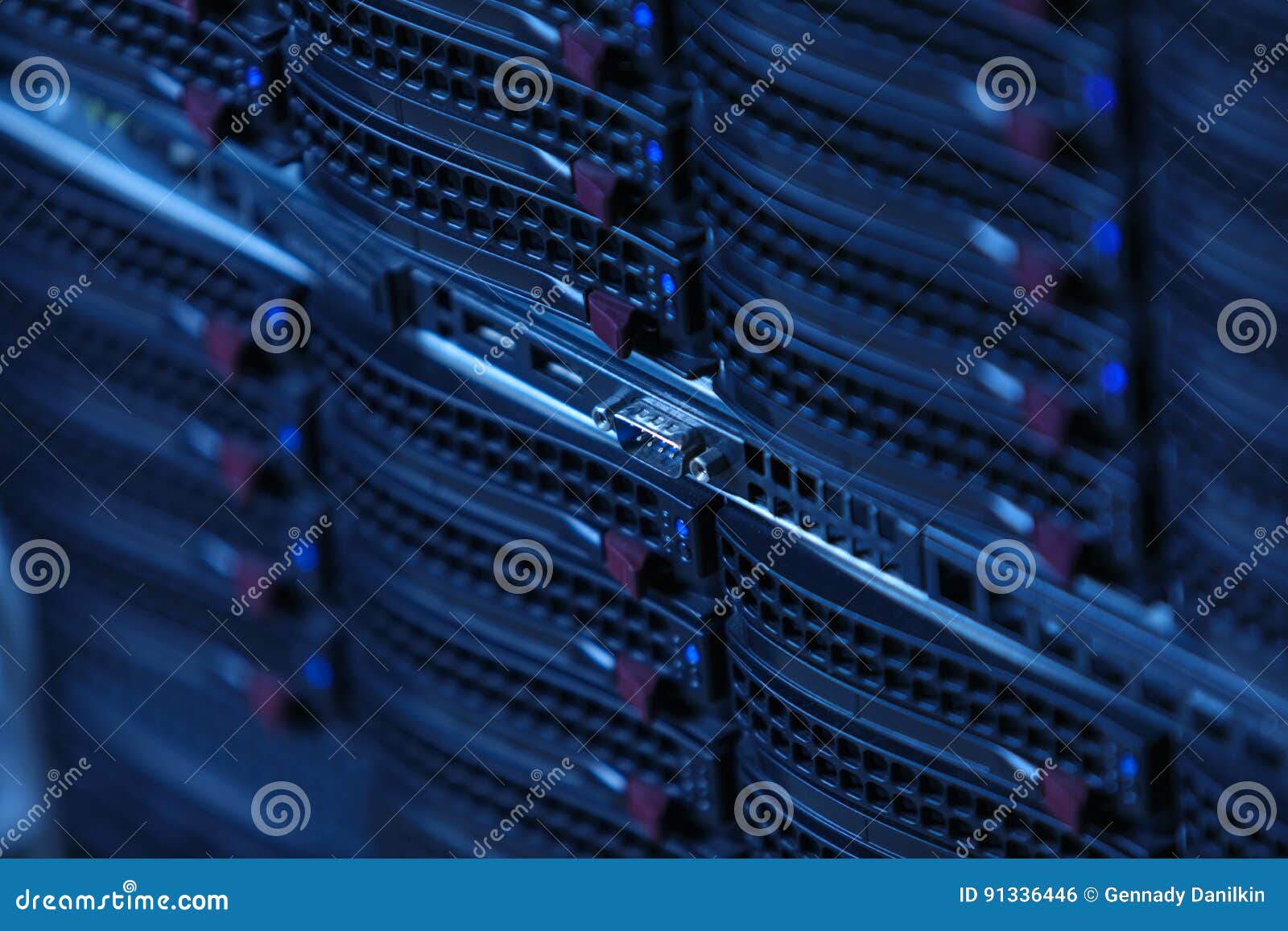 Many Powerful Servers Running in the Data Center Server Room Stock ...