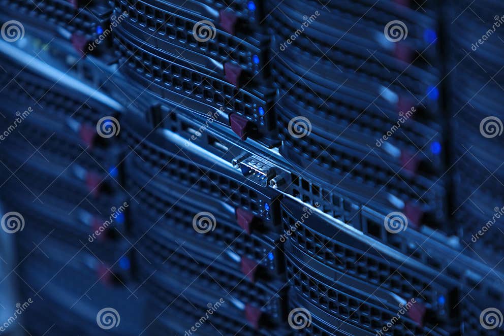 Many Powerful Servers Running in the Data Center Server Room Stock ...