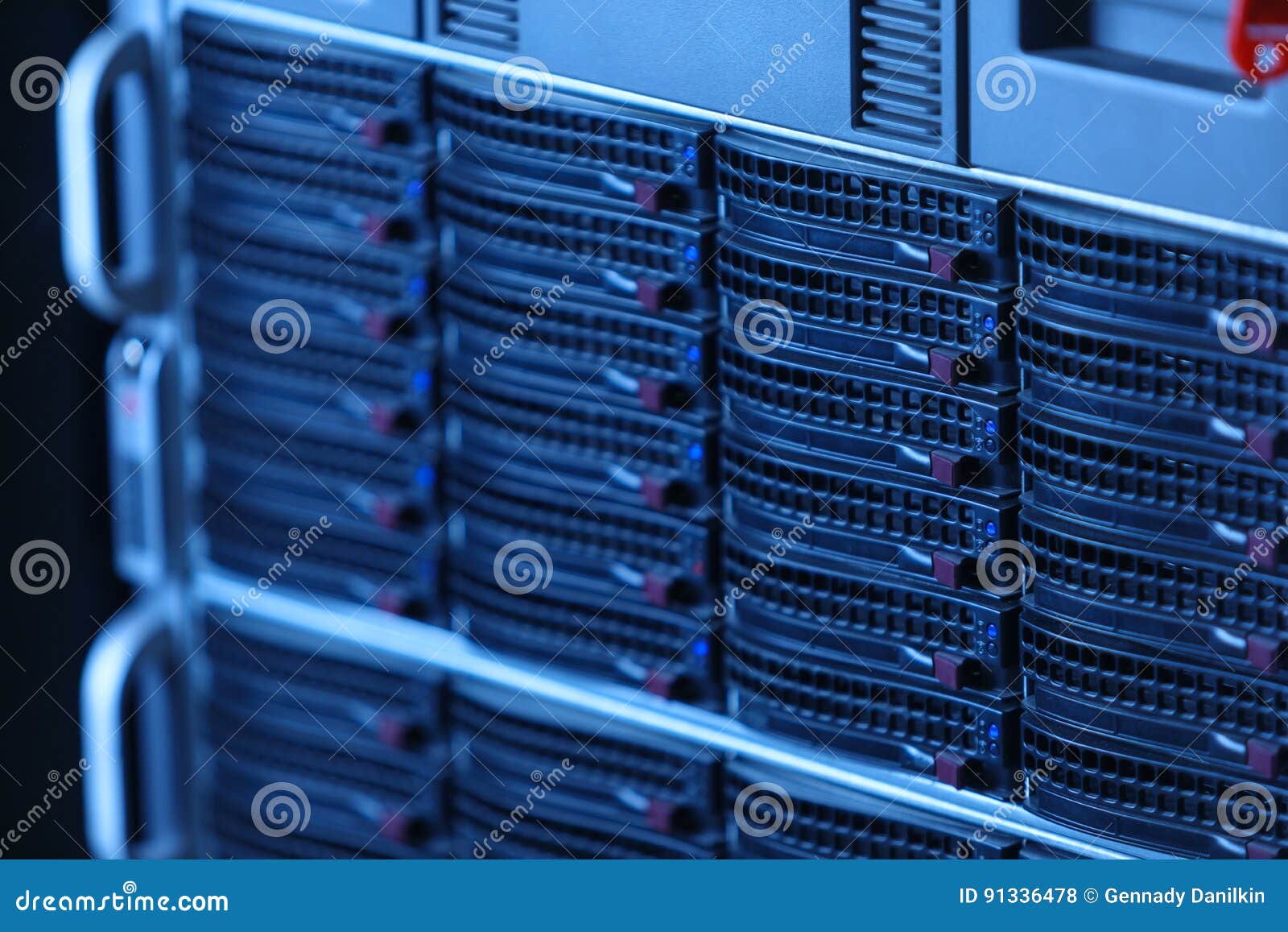 Many Powerful Servers Running In The Data Center Server Room Stock ...