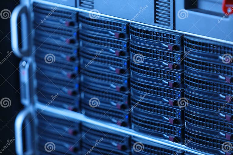 Many Powerful Servers Running in the Data Center Server Room Stock ...