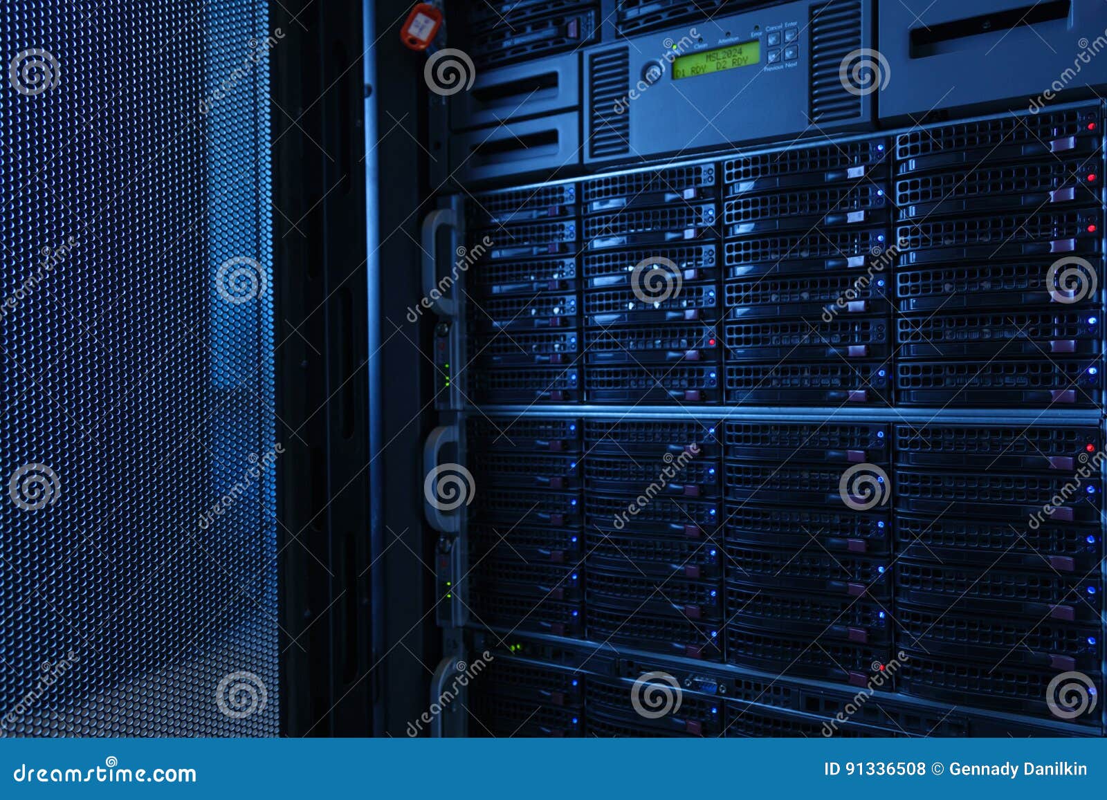 Many Powerful Servers Running in the Data Center Server Room Stock ...