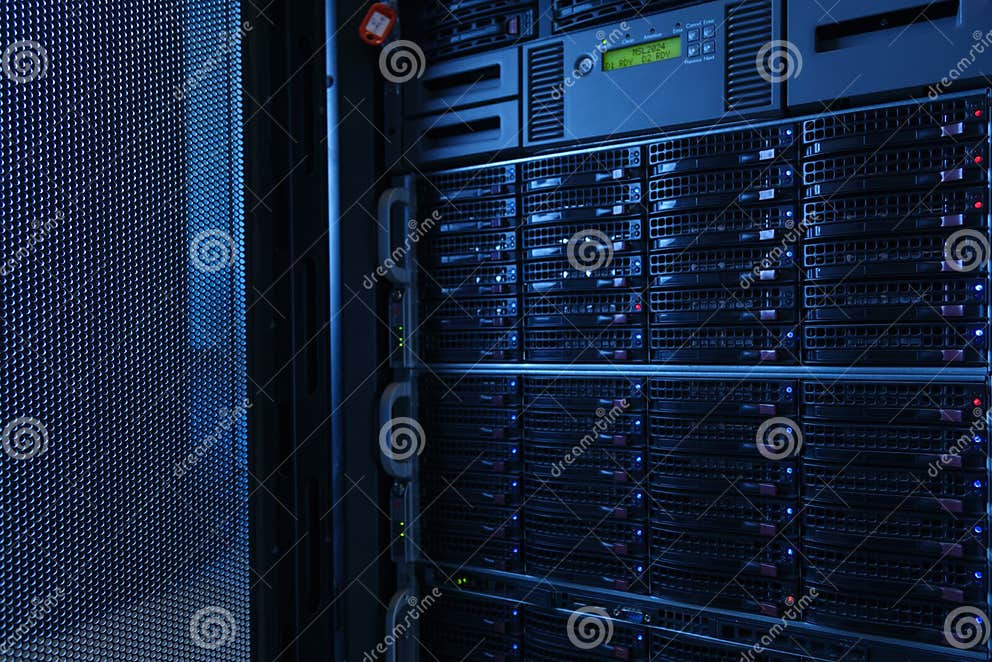Many Powerful Servers Running in the Data Center Server Room Stock ...