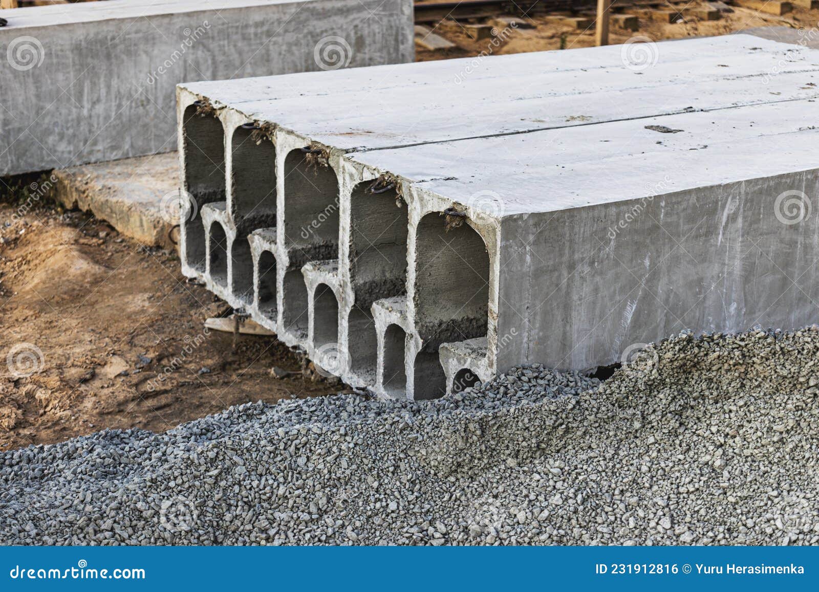 Many Precast Concrete Wall Panels are Stocking in the Storage Area ...