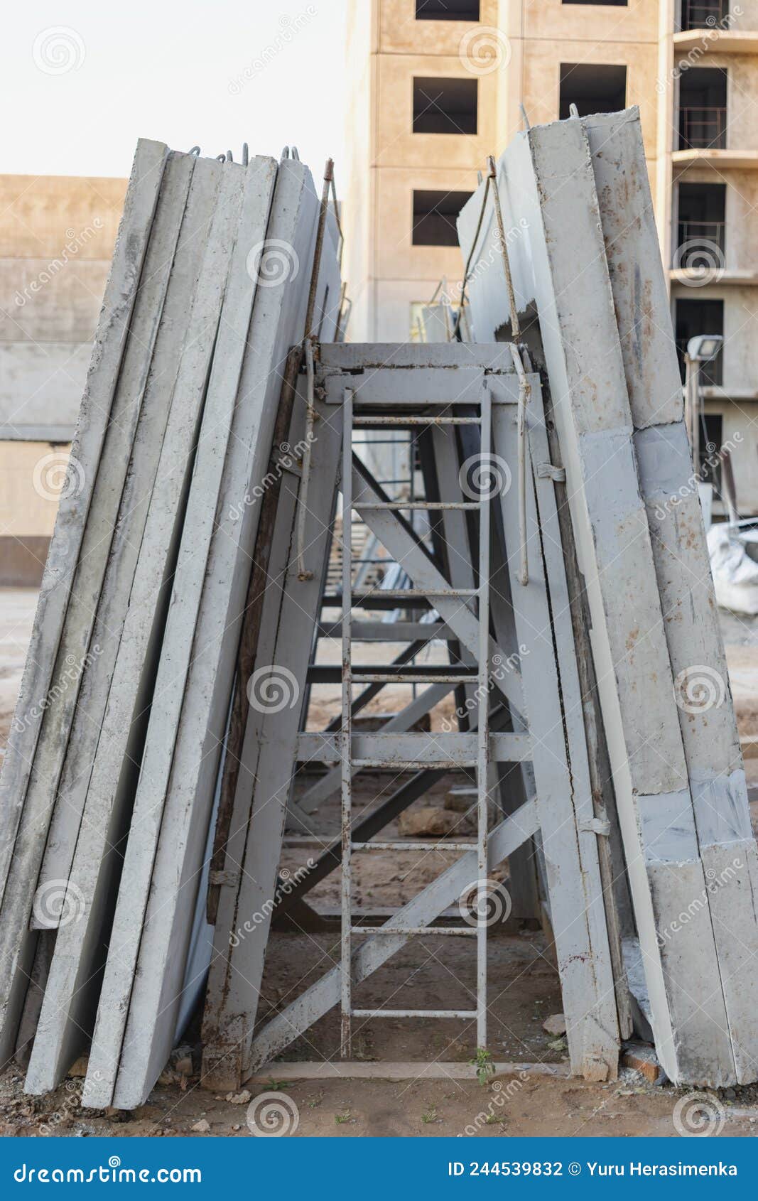 Many Precast Concrete Wall Panels are Stocking in the Storage Area ...