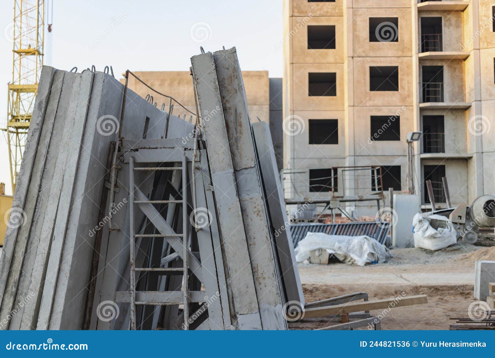 Many Precast Concrete Wall Panels are Stocking in the Storage Area ...
