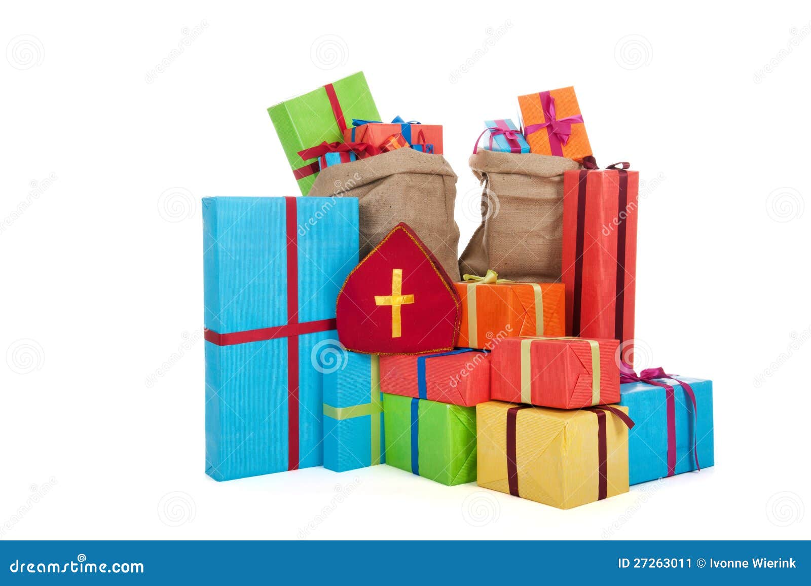 Many presents stock image. Image of pile, studio, orange - 27263011