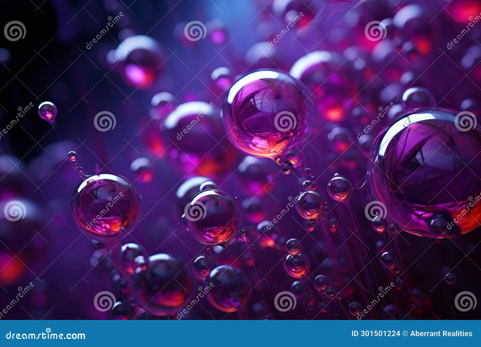 Purple Bubbles Background Means Circular And Waves Royalty-Free Stock ...