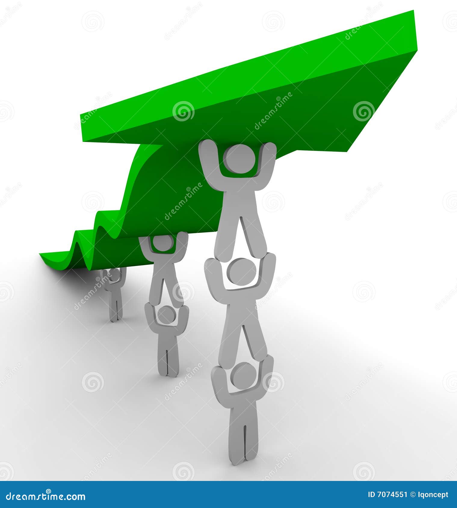 Many Pushing Up Green Arrow Stock Illustration - Illustration of annual ...
