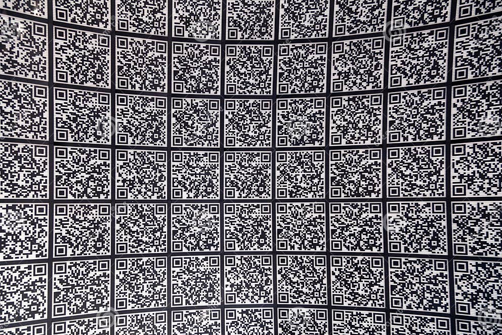 Qr Code Abstract Pattern Background, Black and White, Horizontal Stock ...
