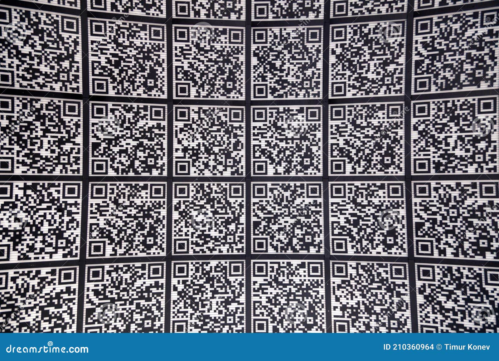 Qr Code Abstract Pattern Background, Black and White, Horizontal Stock ...