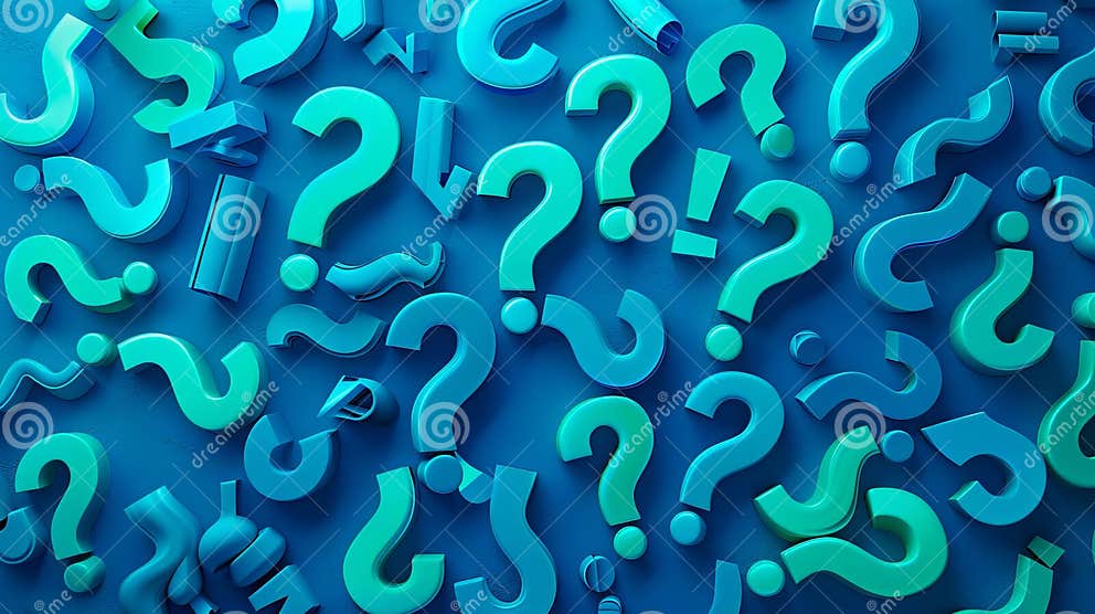 Many Question Marks on a Blue Background Stock Photo - Image of number ...
