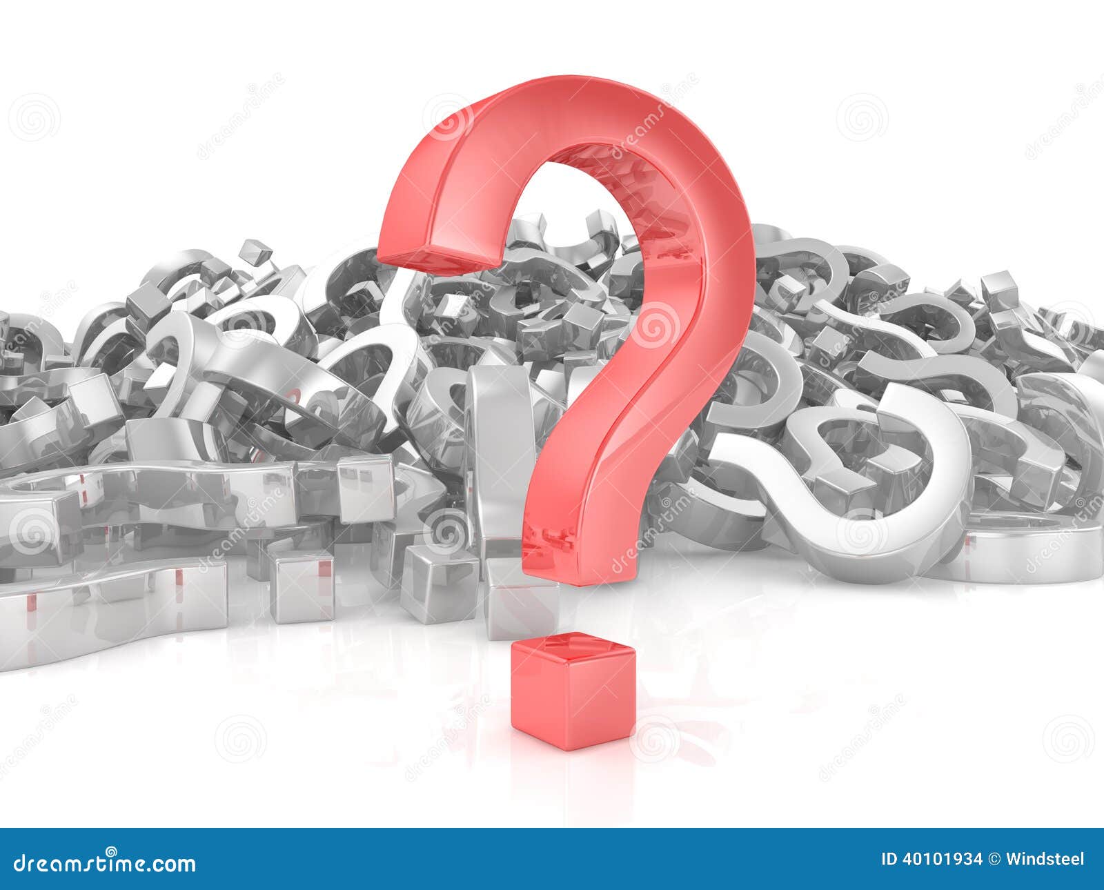 Many Question Marks - One is Red Stock Illustration - Illustration of ...