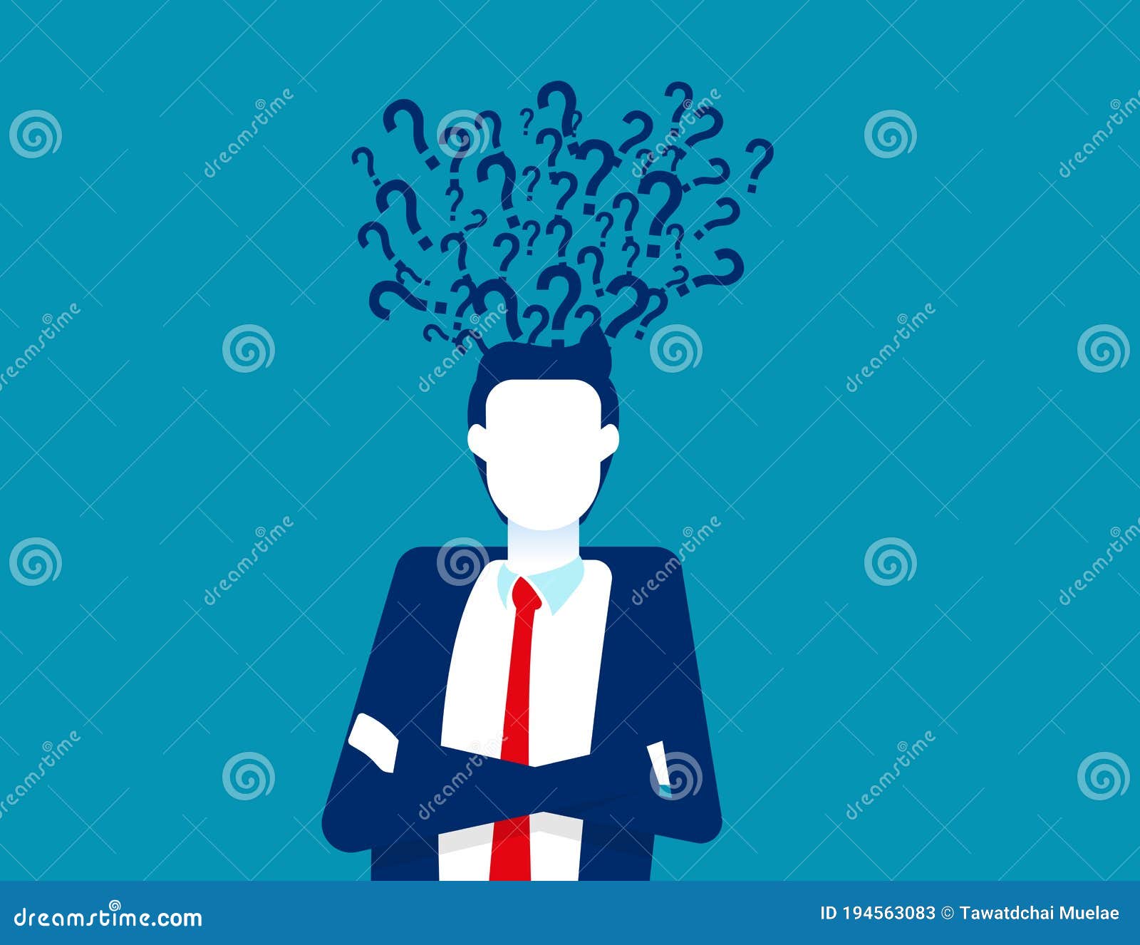 Many Questions and No Answer. Question Mark and Thinking Concept Stock ...