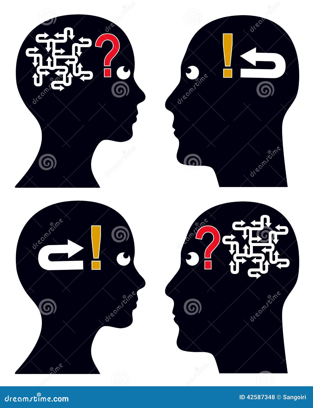 Many Questions Simple Answer Stock Illustration - Illustration of ...