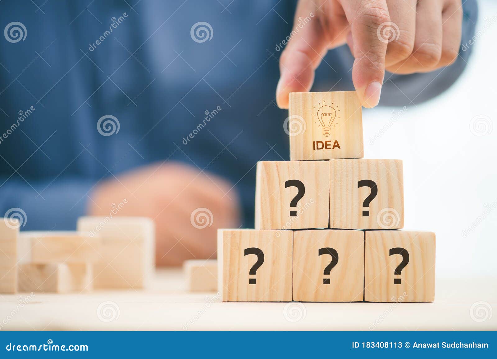 From Many Questions To Perfect Idea. Creative Process Concept and ...