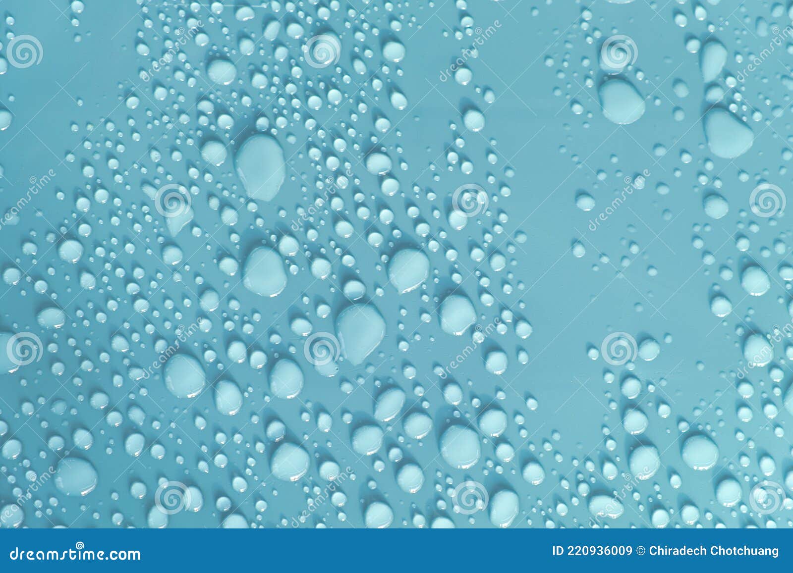 Many Rainy Drop on Blue Plastic Sheet Stock Image - Image of natural ...