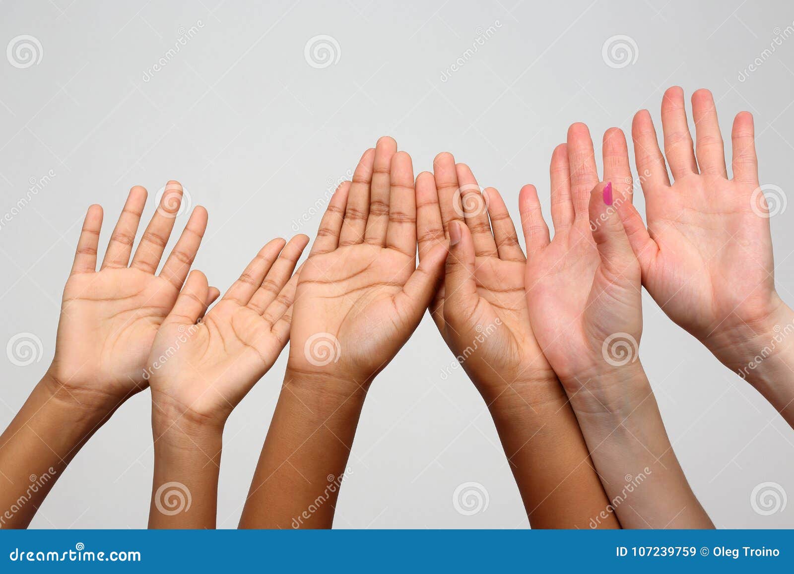 Many raised hands in a row stock image. Image of isolated - 107239759