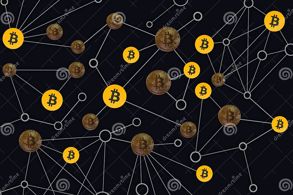 Many Real and Fake Bitcoins Connected in the Dark Network Stock Image ...