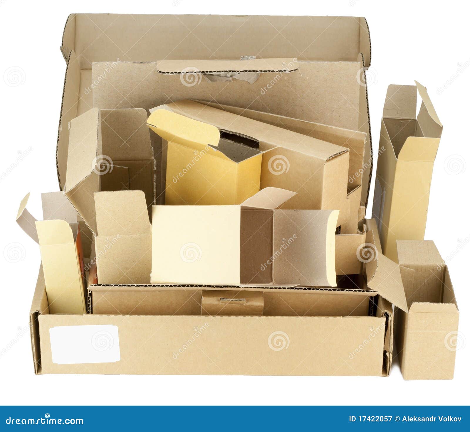 Many Real Small Cardboard Boxes Stock Image - Image of group, stack ...