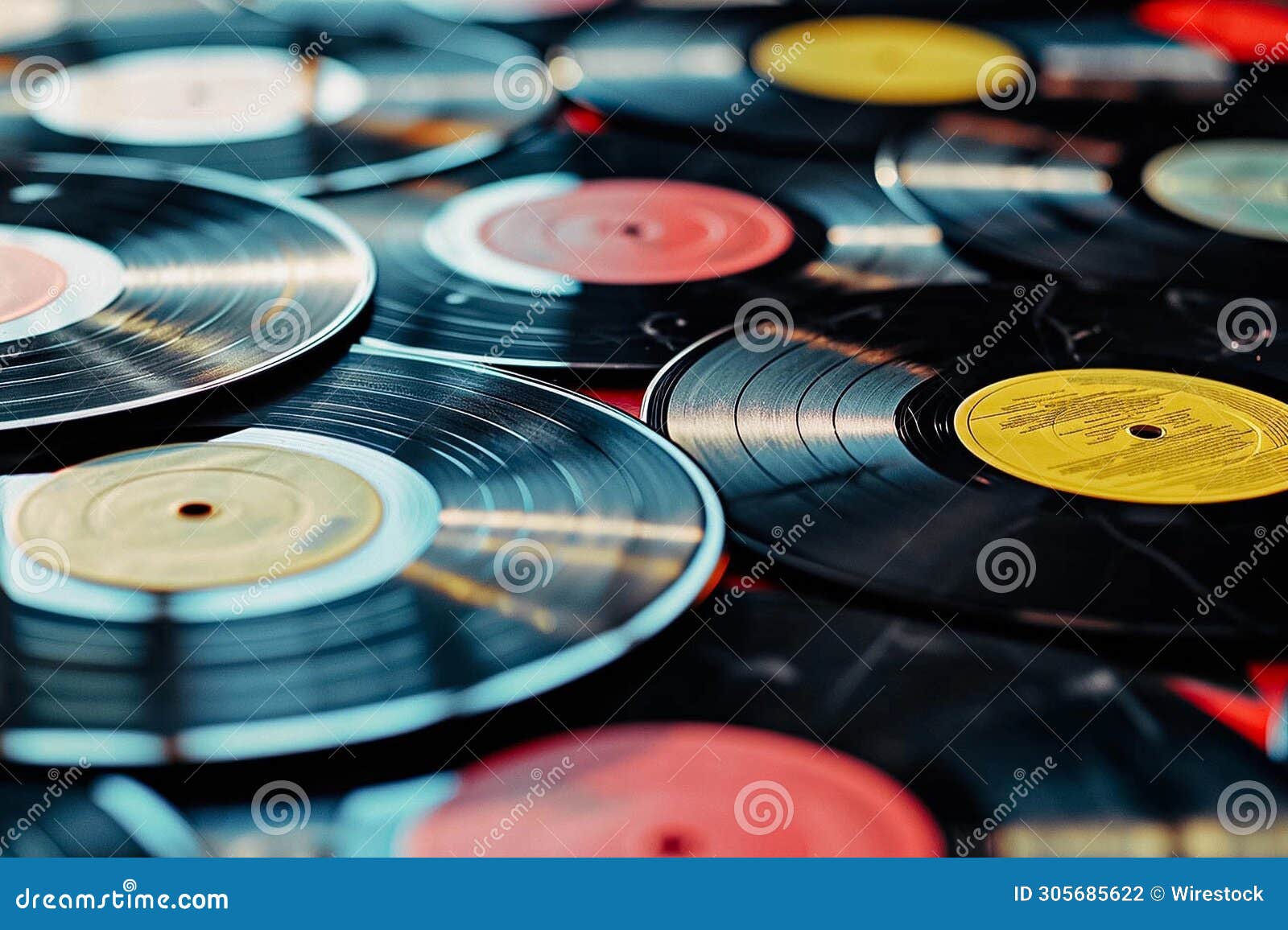 Many Records are Arranged on Top of Each Other for an Interesting ...
