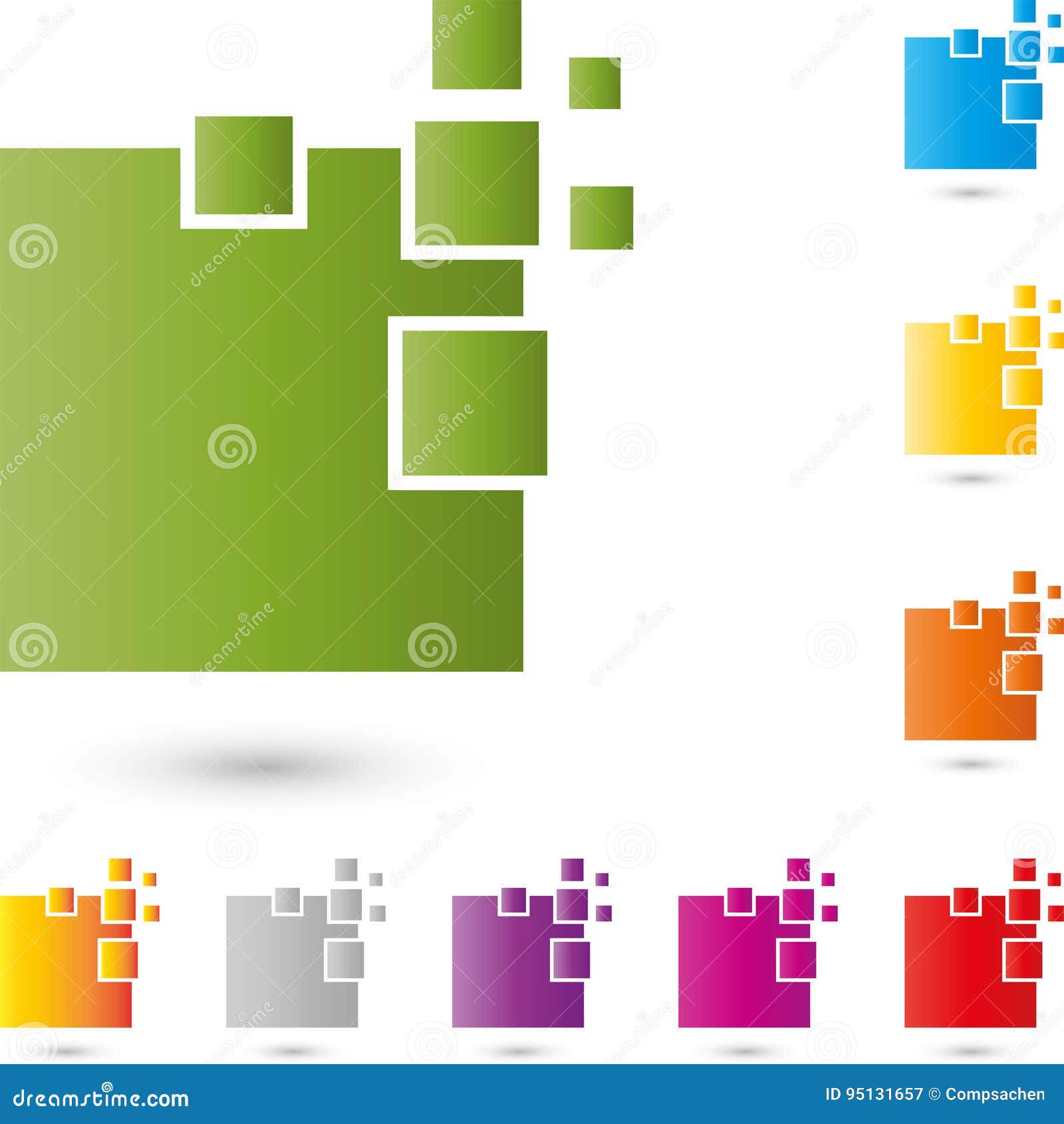 Many Rectangles, Pixels, Data and it Services Logo Stock Vector ...