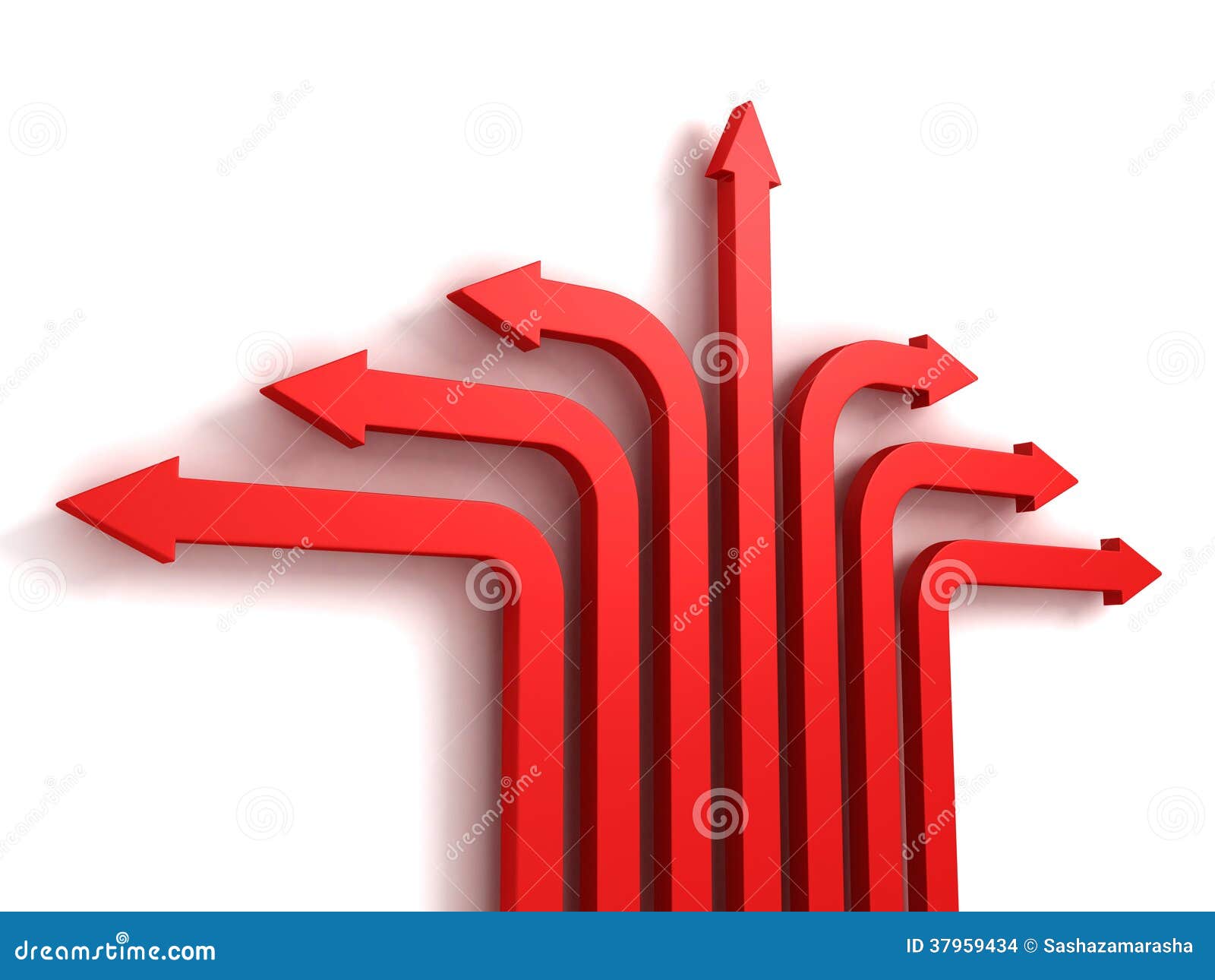 Many Red Arrows in Different Directions Stock Illustration ...