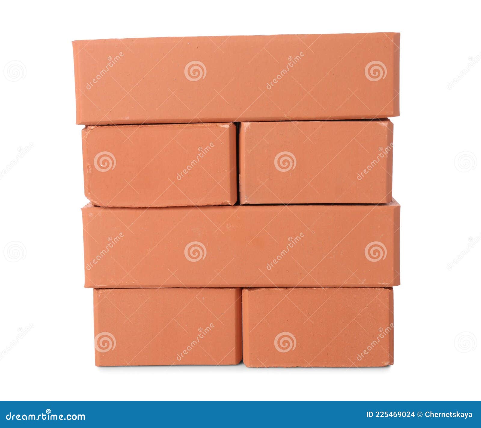 Many Red Bricks on White. Building Material Stock Photo - Image of ...