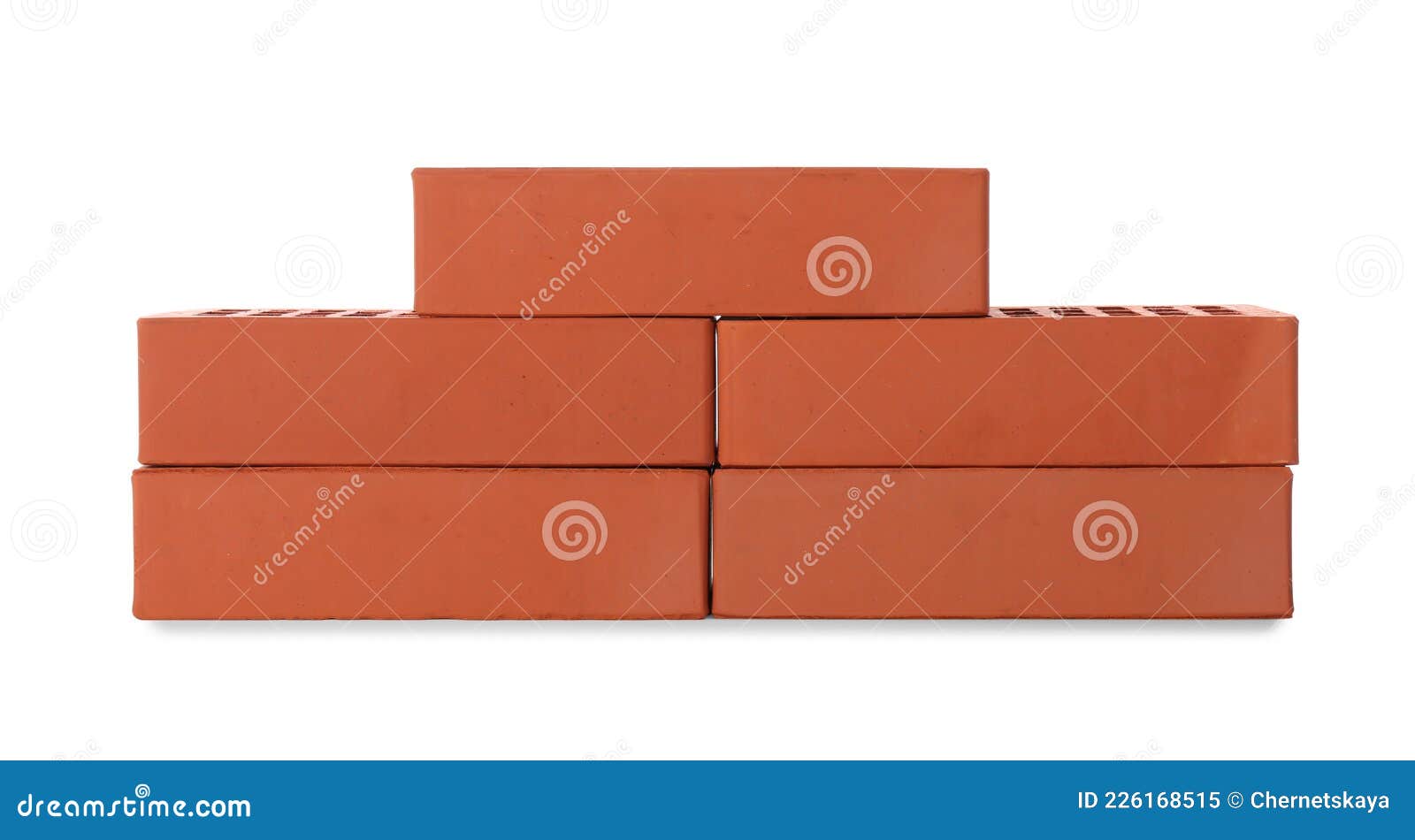 Many Red Bricks on White Background. Building Material Stock Image ...