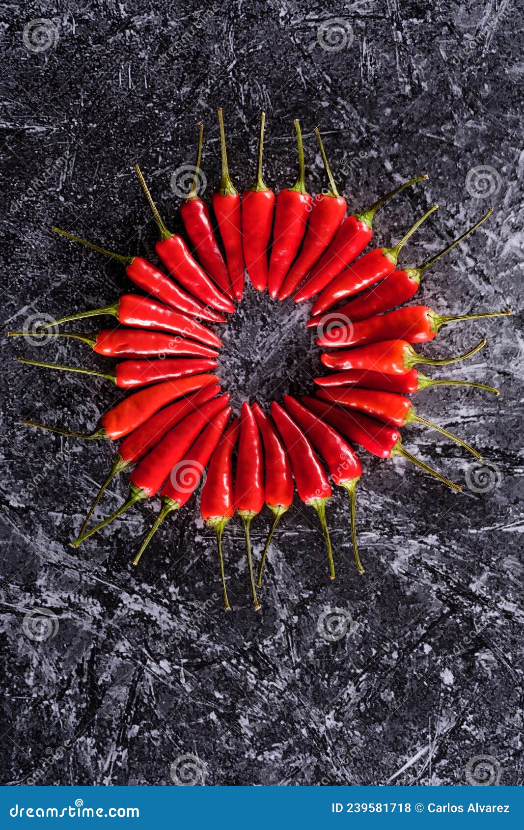 Many Red Chillies Making a Circle Stock Photo - Image of isolated ...
