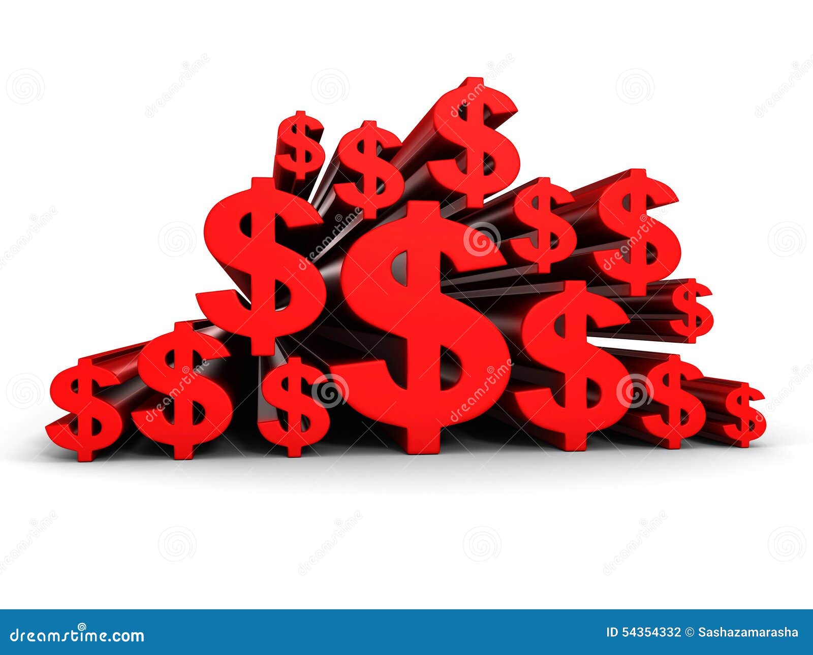Many Red Dollar Currency Symbols Stock Illustration - Illustration of ...