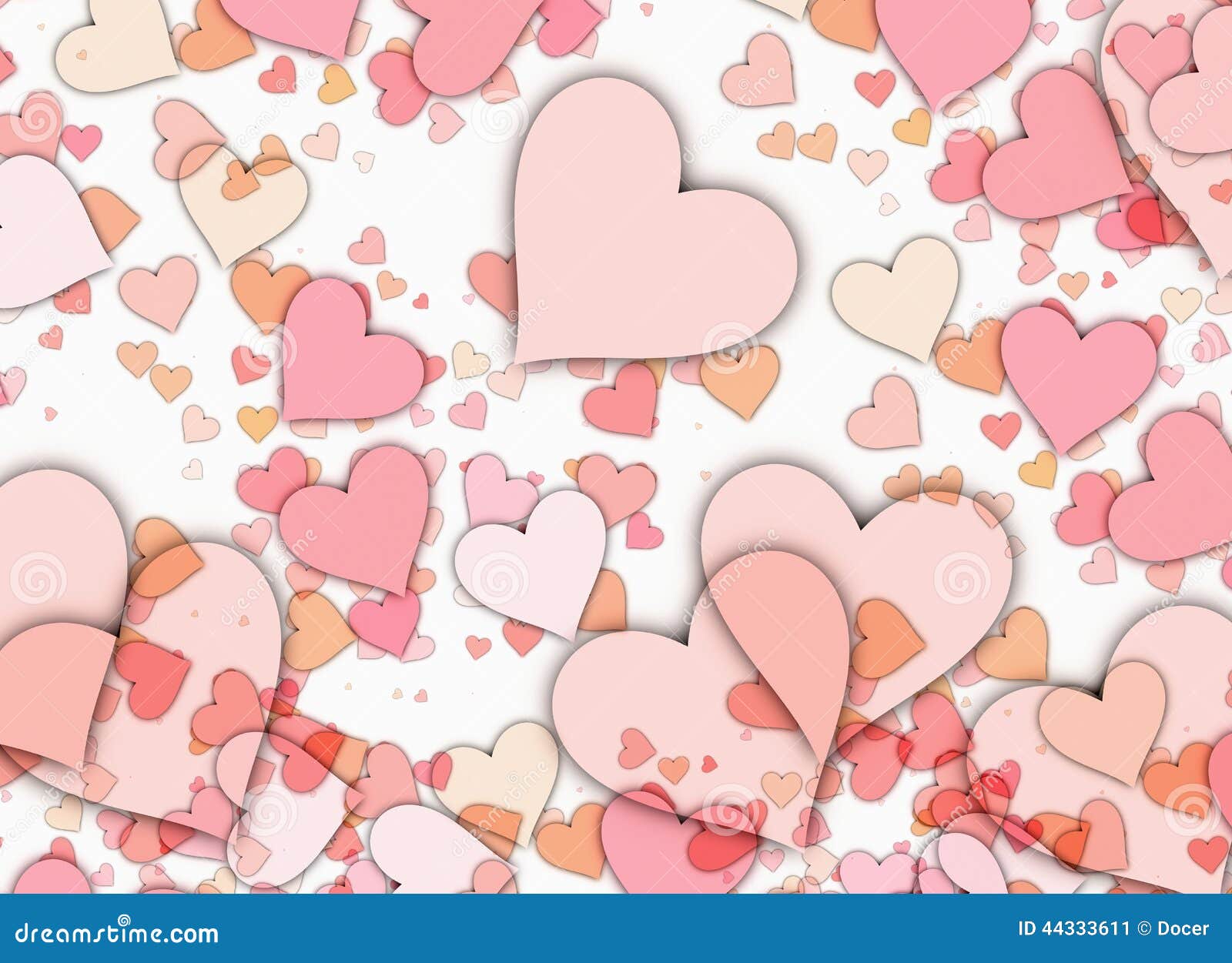 Many Red Small Hearts on White Backgrounds Stock Illustration ...