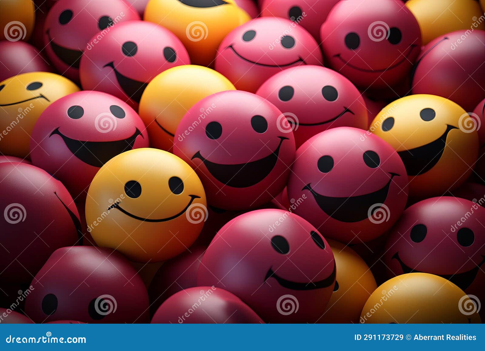 Many Red and Yellow Smiley Faces are Arranged in a Pile Stock ...