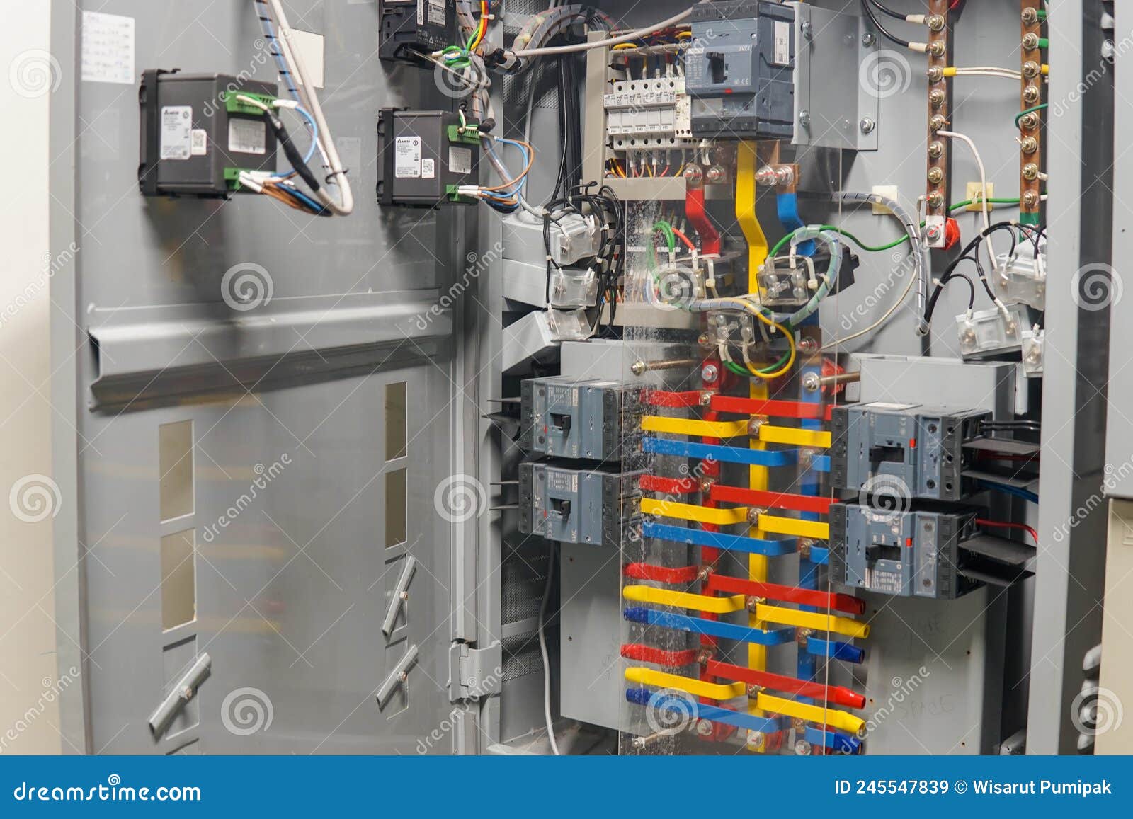 Power Distributor Control Panel Stock Image - Image of blue, relay ...