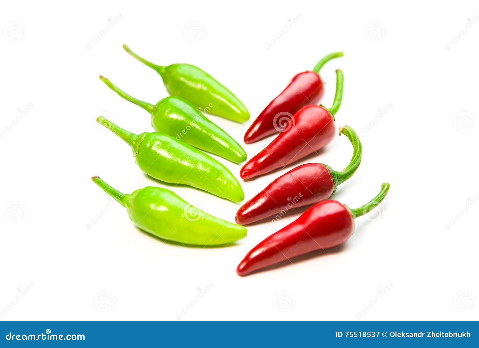 Many Ripe Red and Green Chilli Peppers on White Stock Image - Image of ...