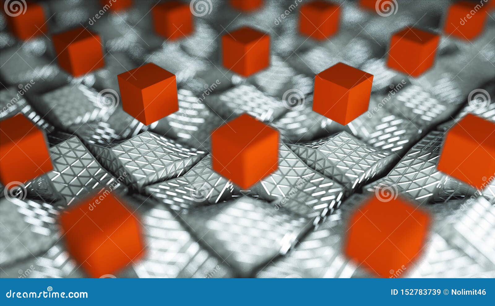 Many Rising and Turning Cubes with Shadows, Computer Generated Modern ...