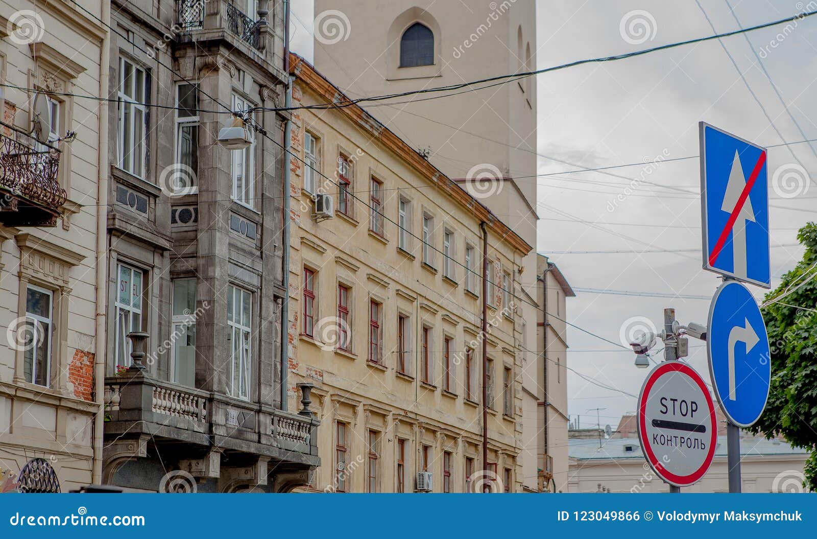 Many Road Signs Along The Road. Traffic Signs. Royalty-Free Stock Image ...
