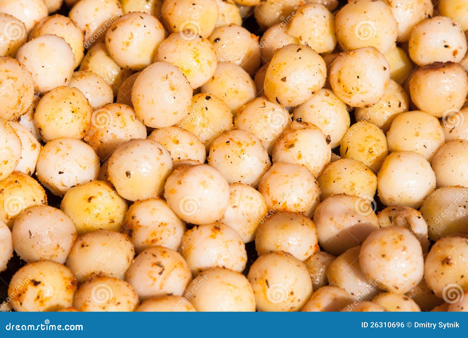 Many Roast Round Small Potatos Stock Photo - Image of kitchen, organic ...